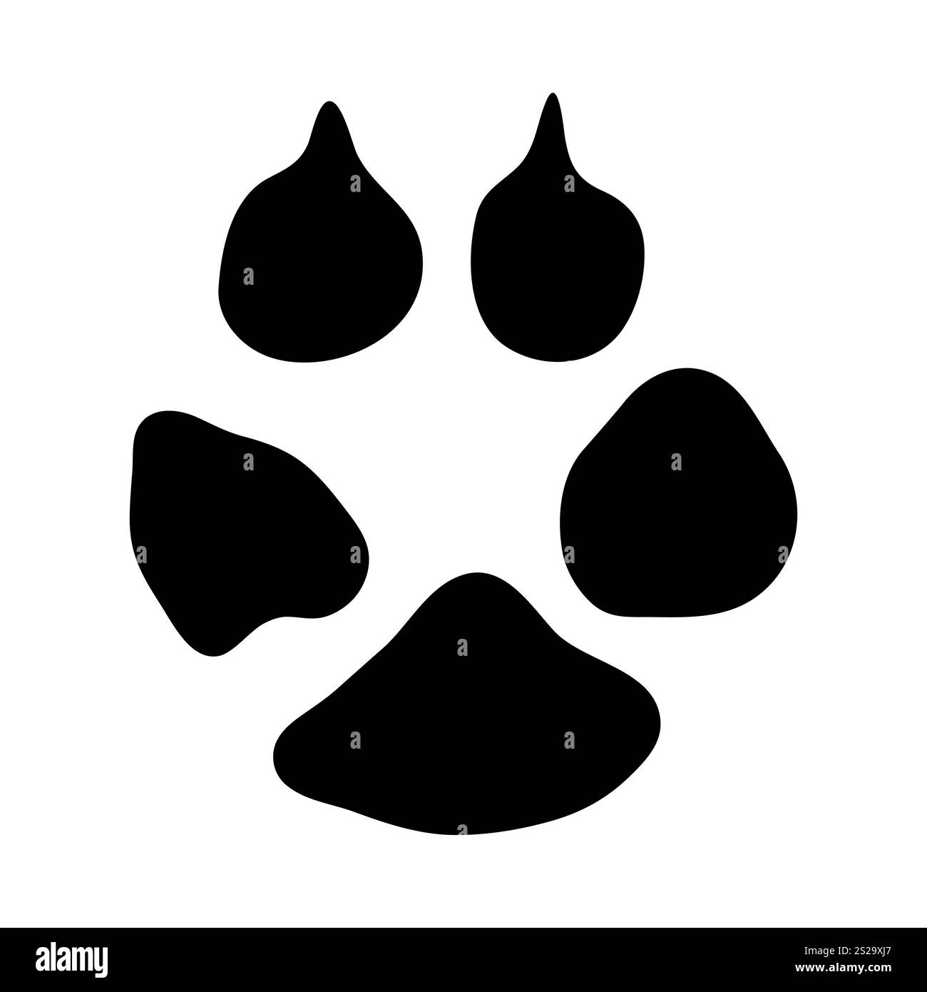 Fox Footprint. Black Silhouette Design. Vector Illustration Stock Photo ...