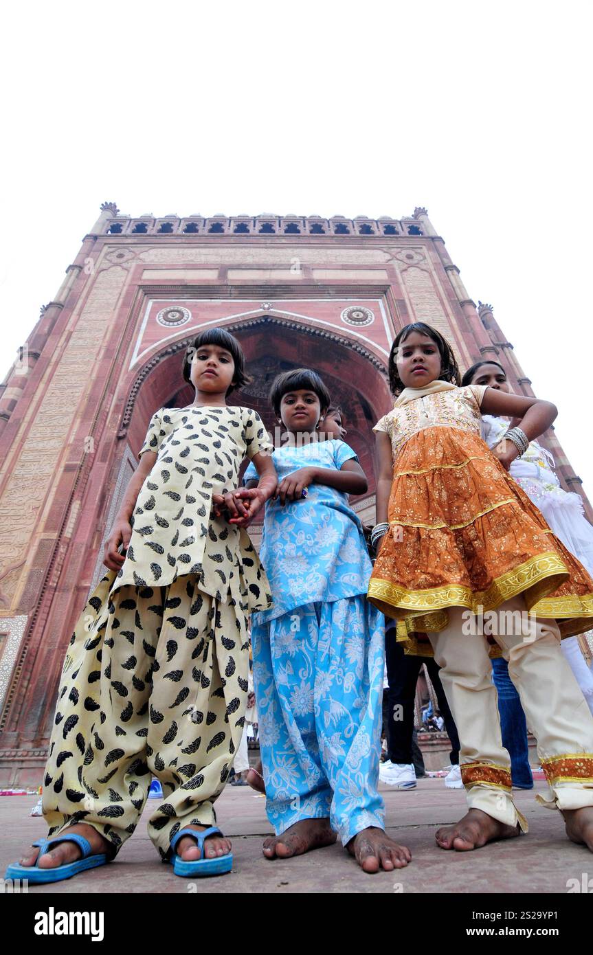 Girls posing for a shot outside the Buland Darwaza, the 54-metre-high ...