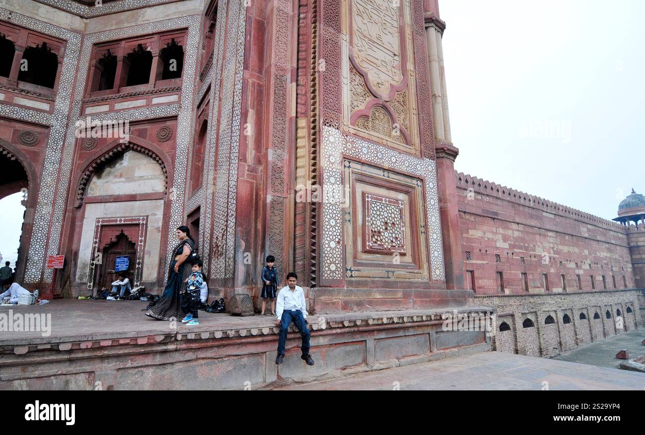 The decorated Buland Darwaza, the 54-metre-high entrance to Fatehpur ...