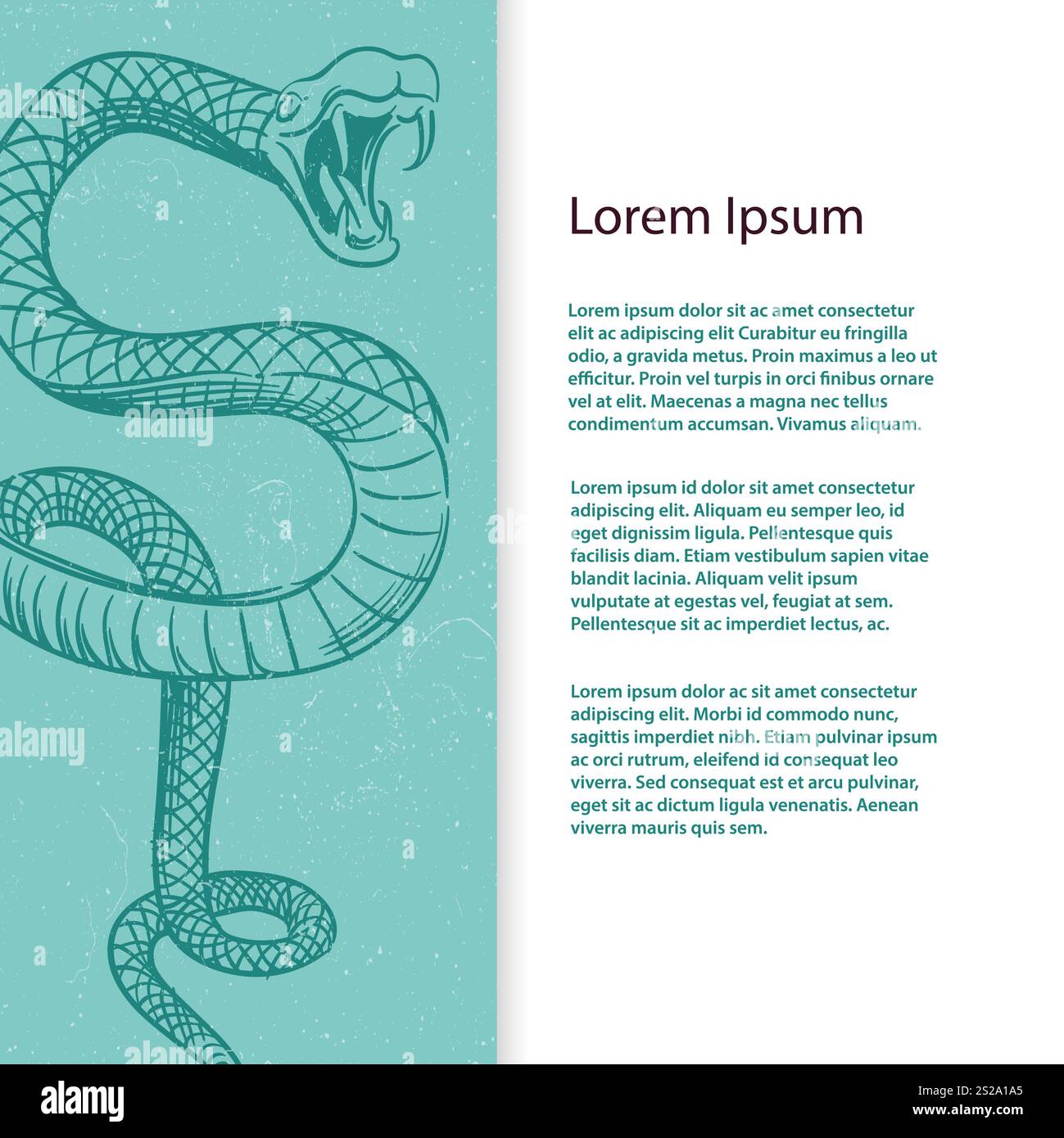 Banner or flyer template with sketch snake and grunge elements. Vector ...