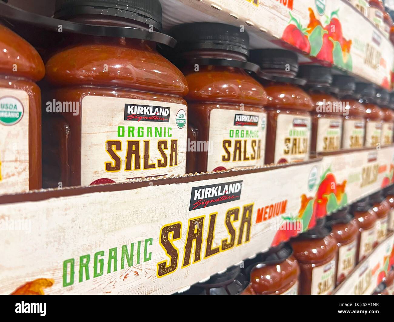 Kirkland Organic Salsa in Costco Stock Photo - Alamy