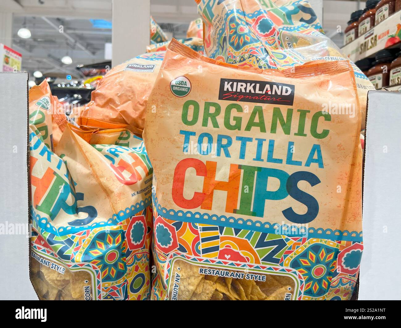 irkland Organic Tortilla Chips in Costco Stock Photo - Alamy