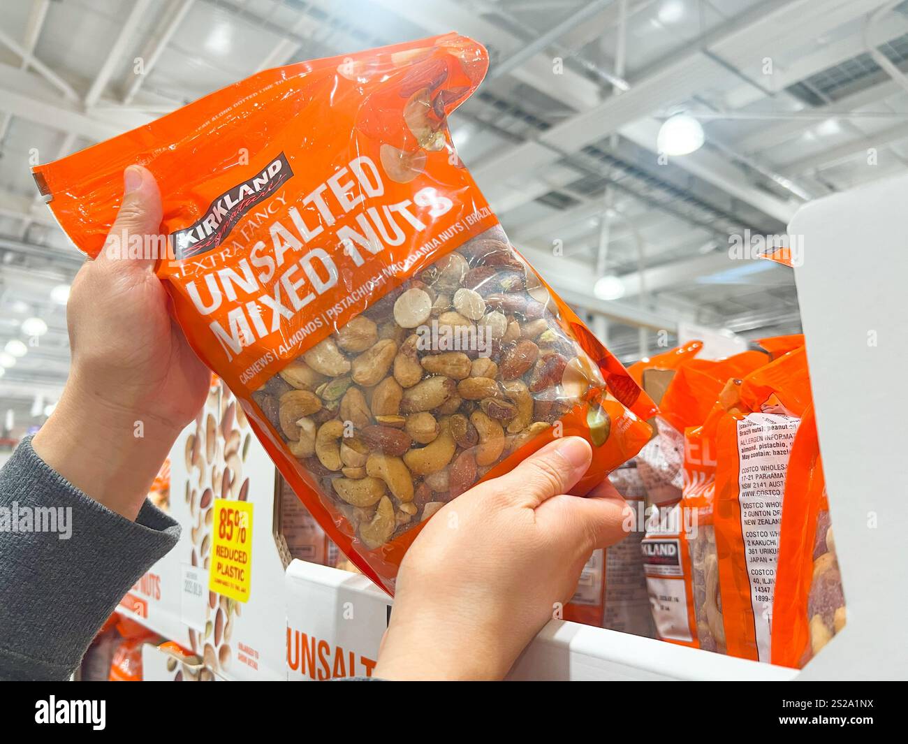 Kirkland Unsalted Mixed Nuts in Costco Stock Photo - Alamy