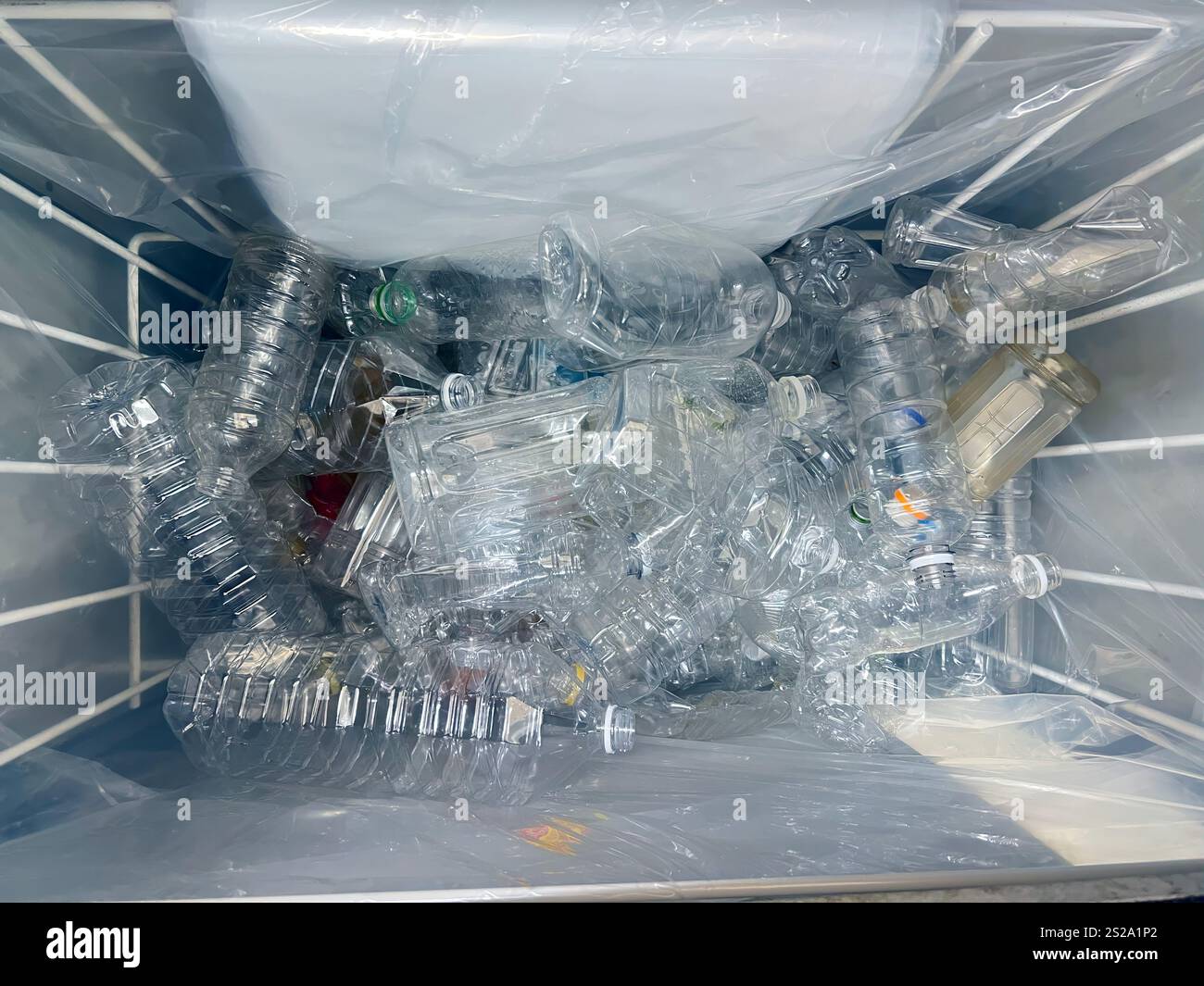 Plastic PET bottles recycle box Stock Photo - Alamy