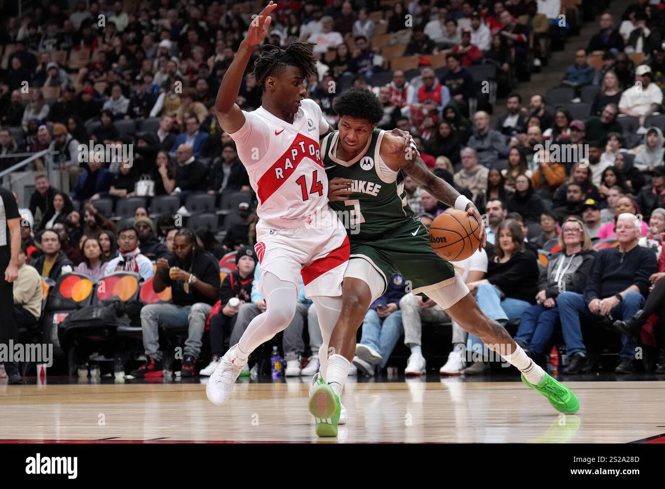Toronto, Canada. 06th Jan, 2025. Milwaukee Bucks forward MarJon ...