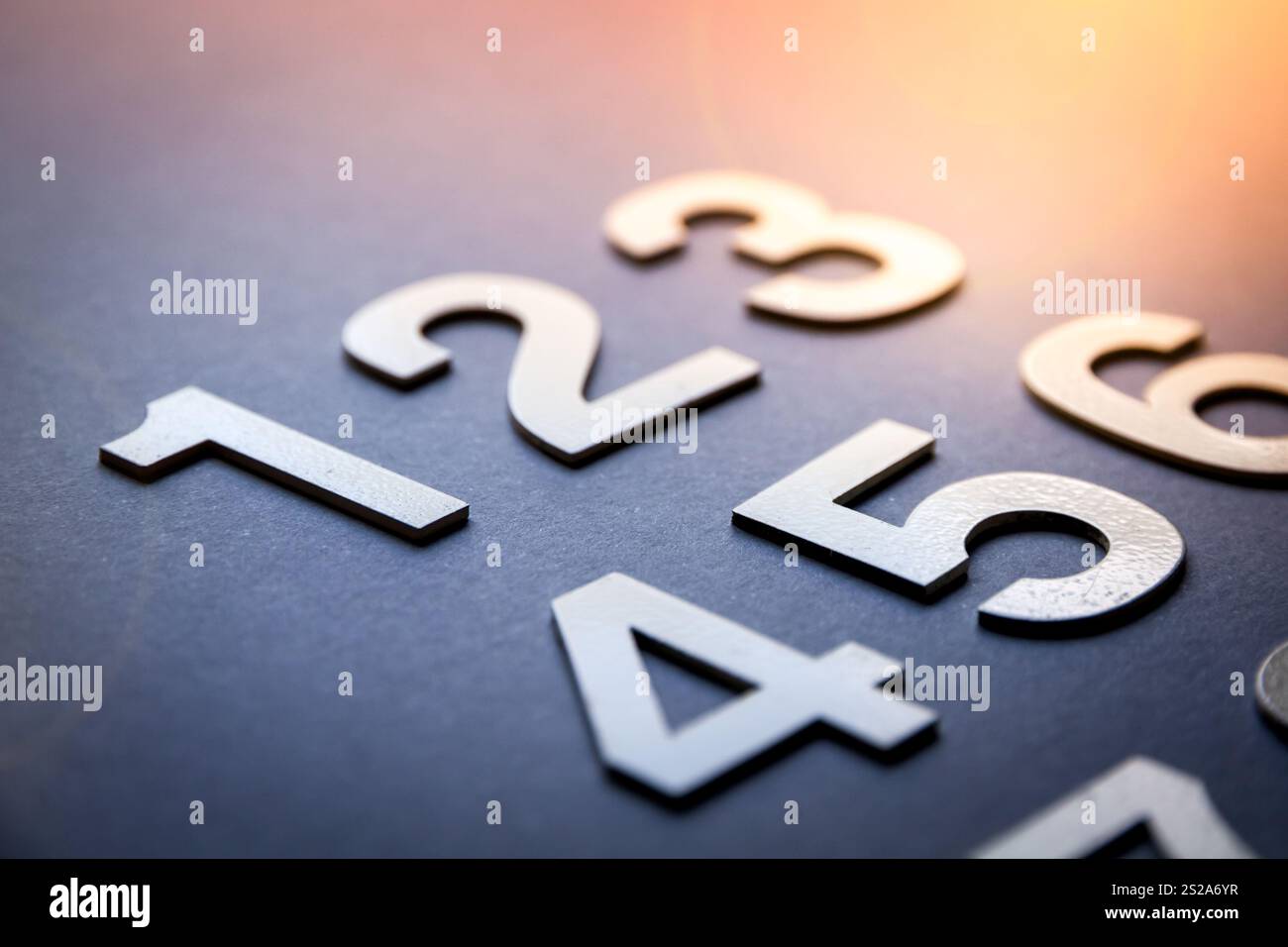 Mathematics background made with solid numbers from 1 to 9 - Closeup ...
