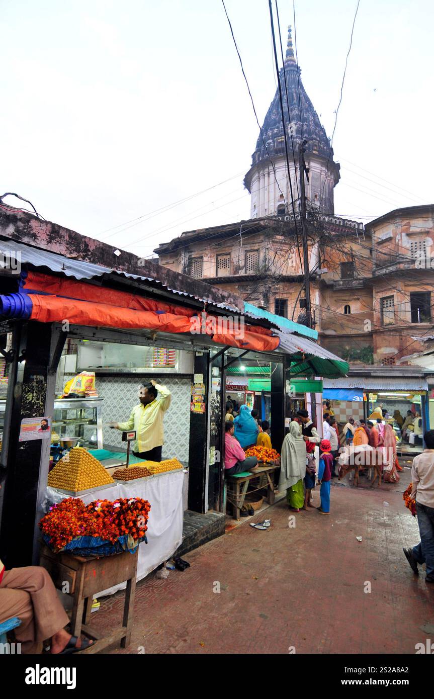A shop selling laddu, a typical Indian sweet popular around Hindu ...
