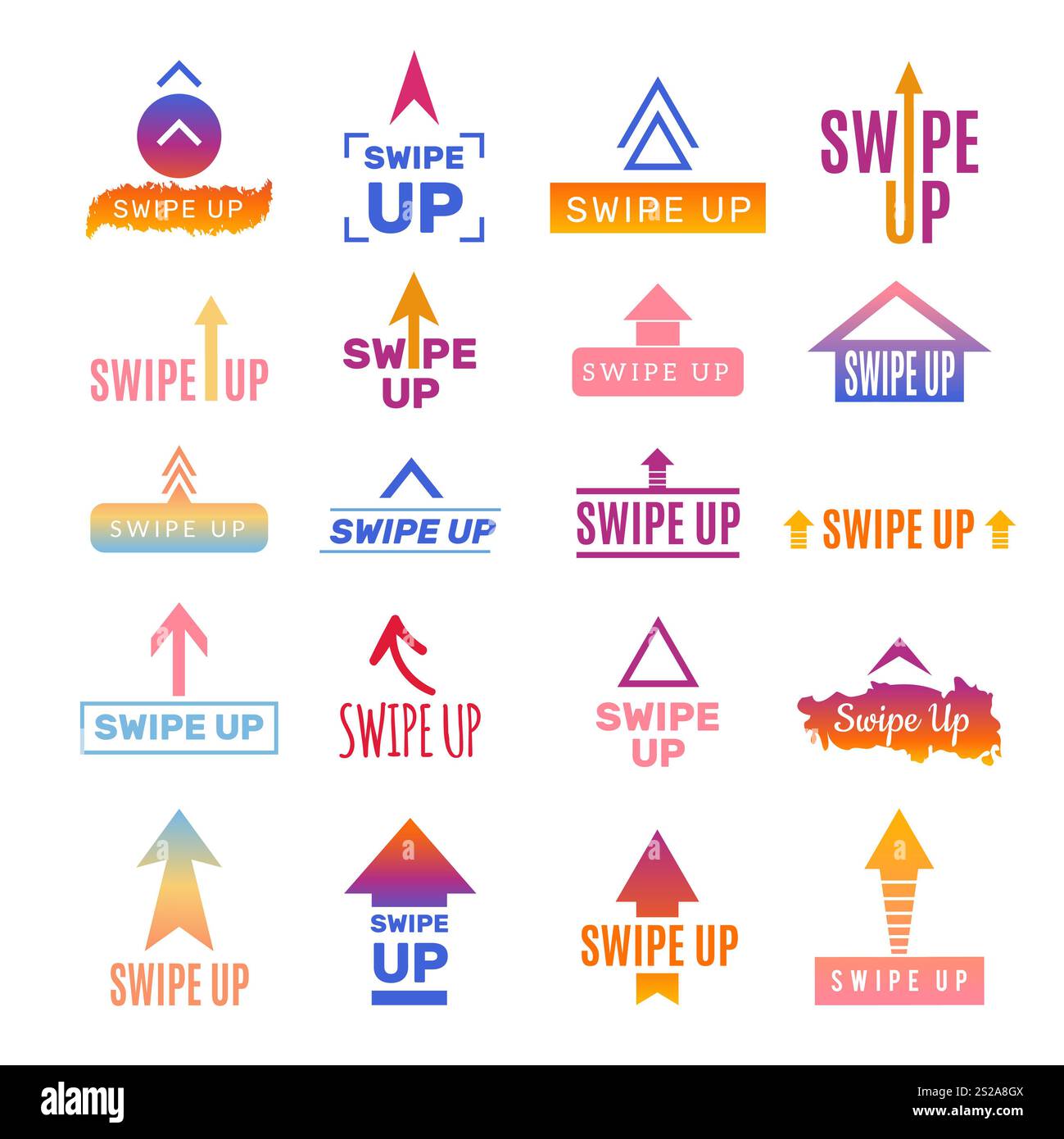 Swipe up. Ui template web elements for social photo blog app vector ...