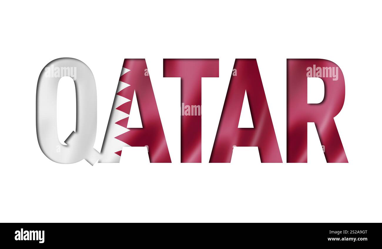 qatar flag text font. nation symbol background Stock Photo - Alamy