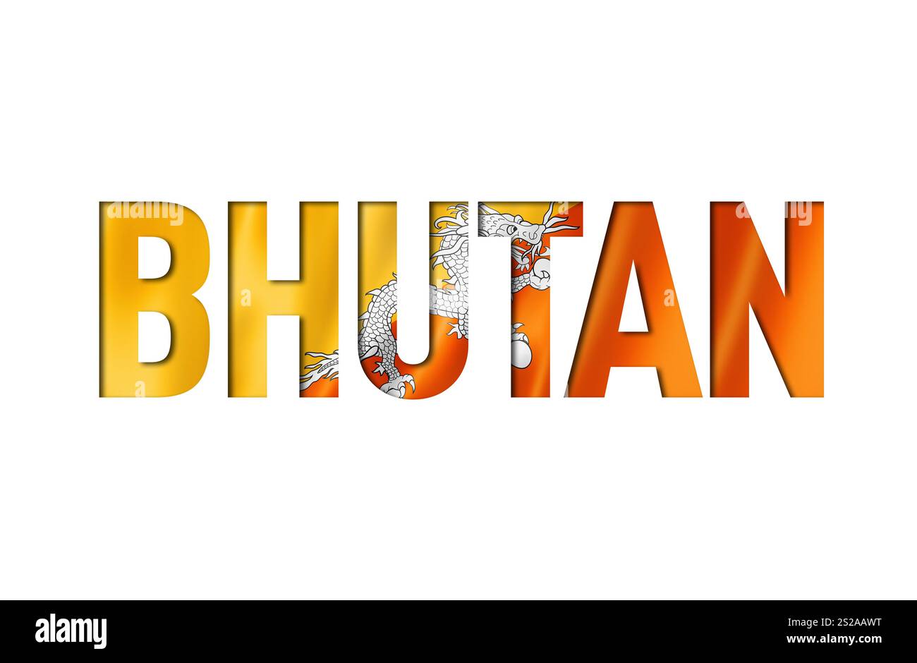 buthan flag text font. nation symbol background Stock Photo - Alamy