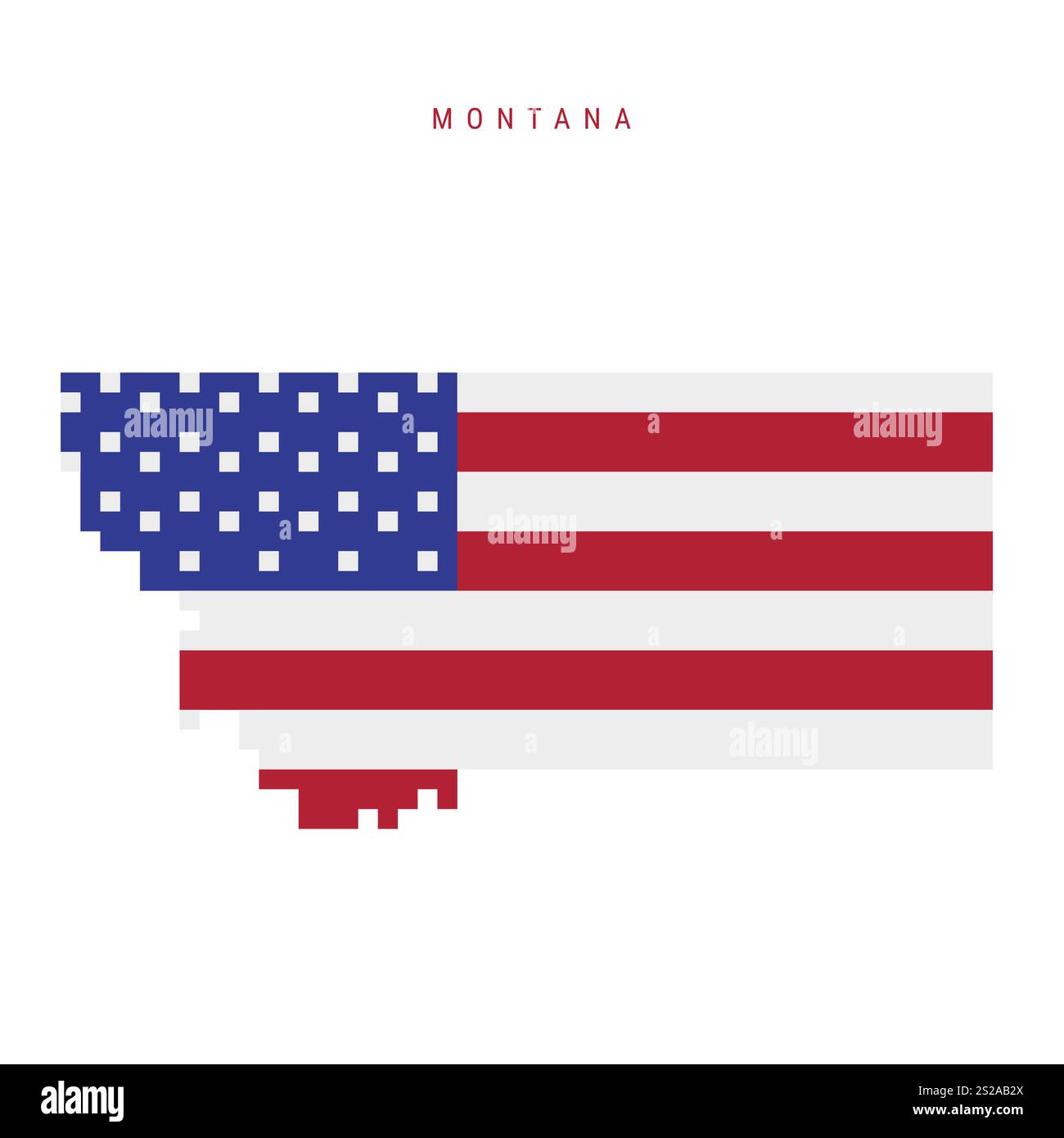 Montana pixel flag map icon. Flat vector illustration isolated on white ...