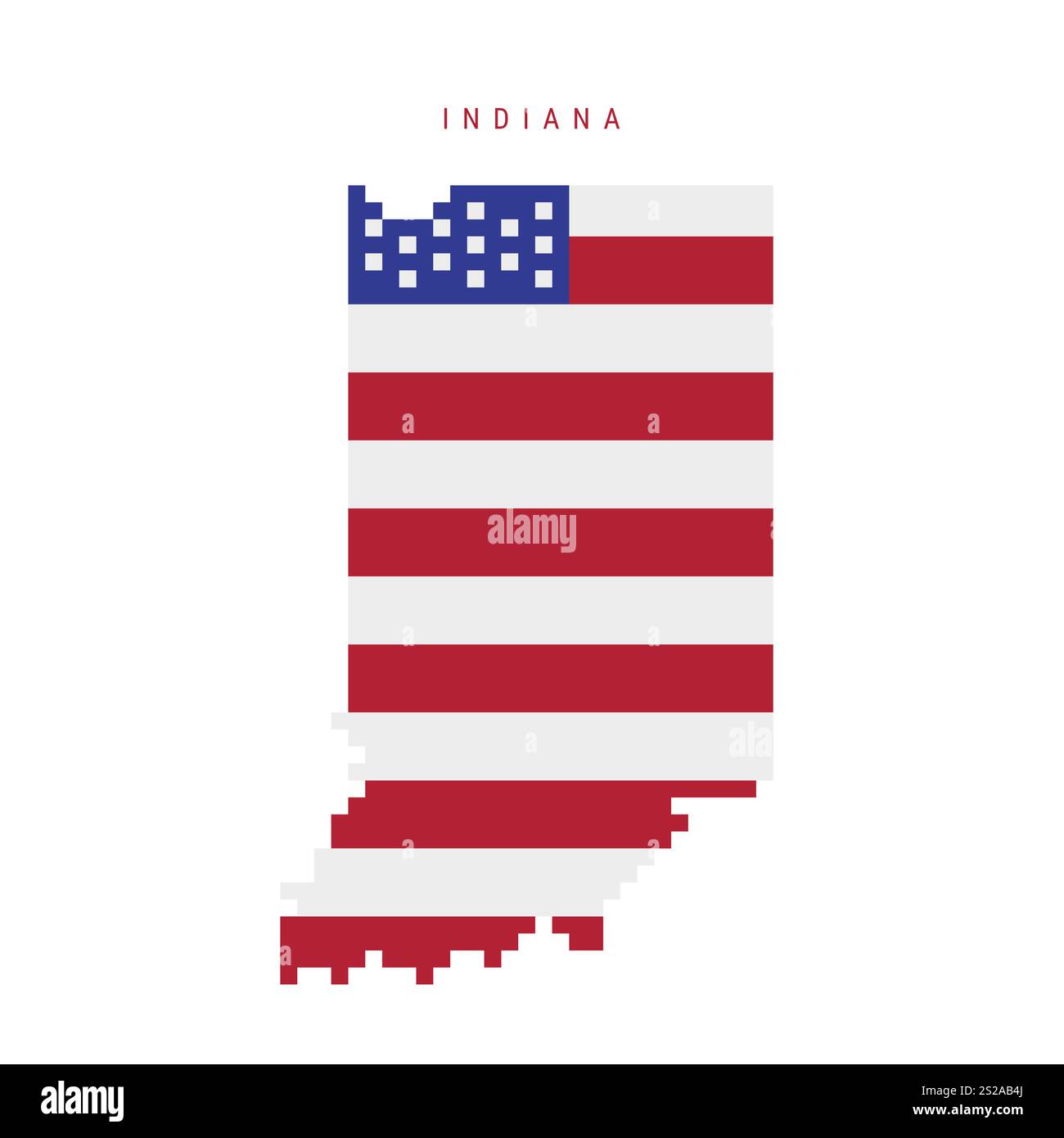 Indiana pixel flag map icon. Flat vector illustration isolated on white Stock Vector Image & Art ...
