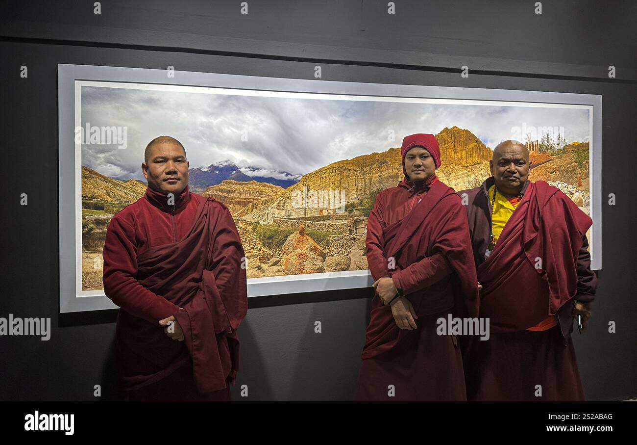 January 6, 2025: Monks visit the photo exhibition titled ''MUSTANG ...