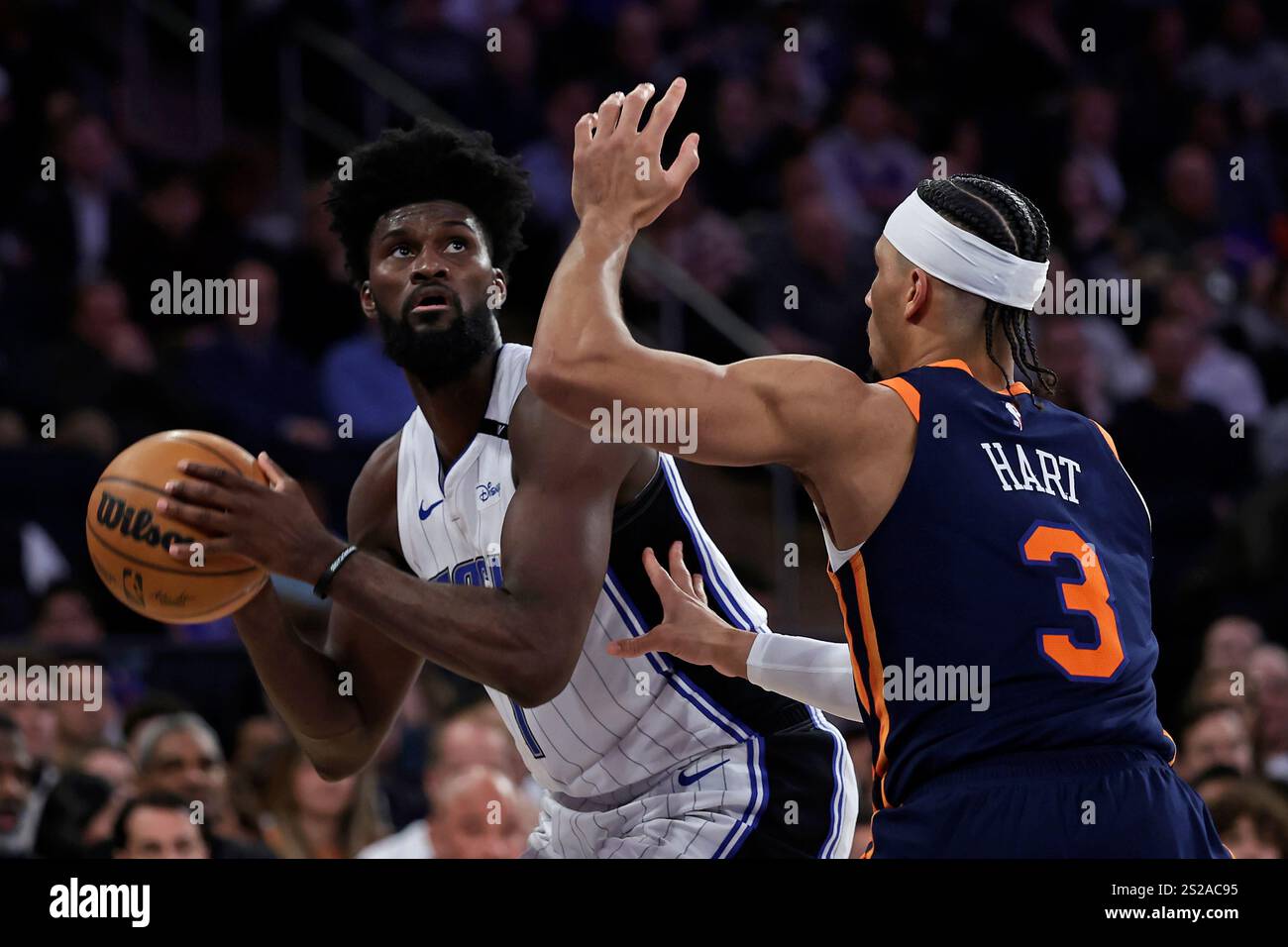 Orlando Magic forward Jonathan Isaac (1) looks to shoot over New York ...