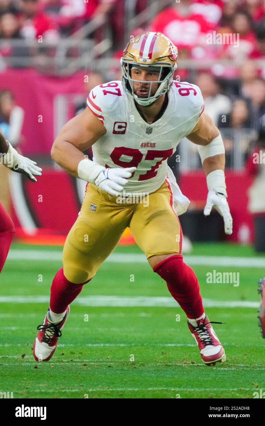 San Francisco 49ers defensive end Nick Bosa (97) during their NFL ...