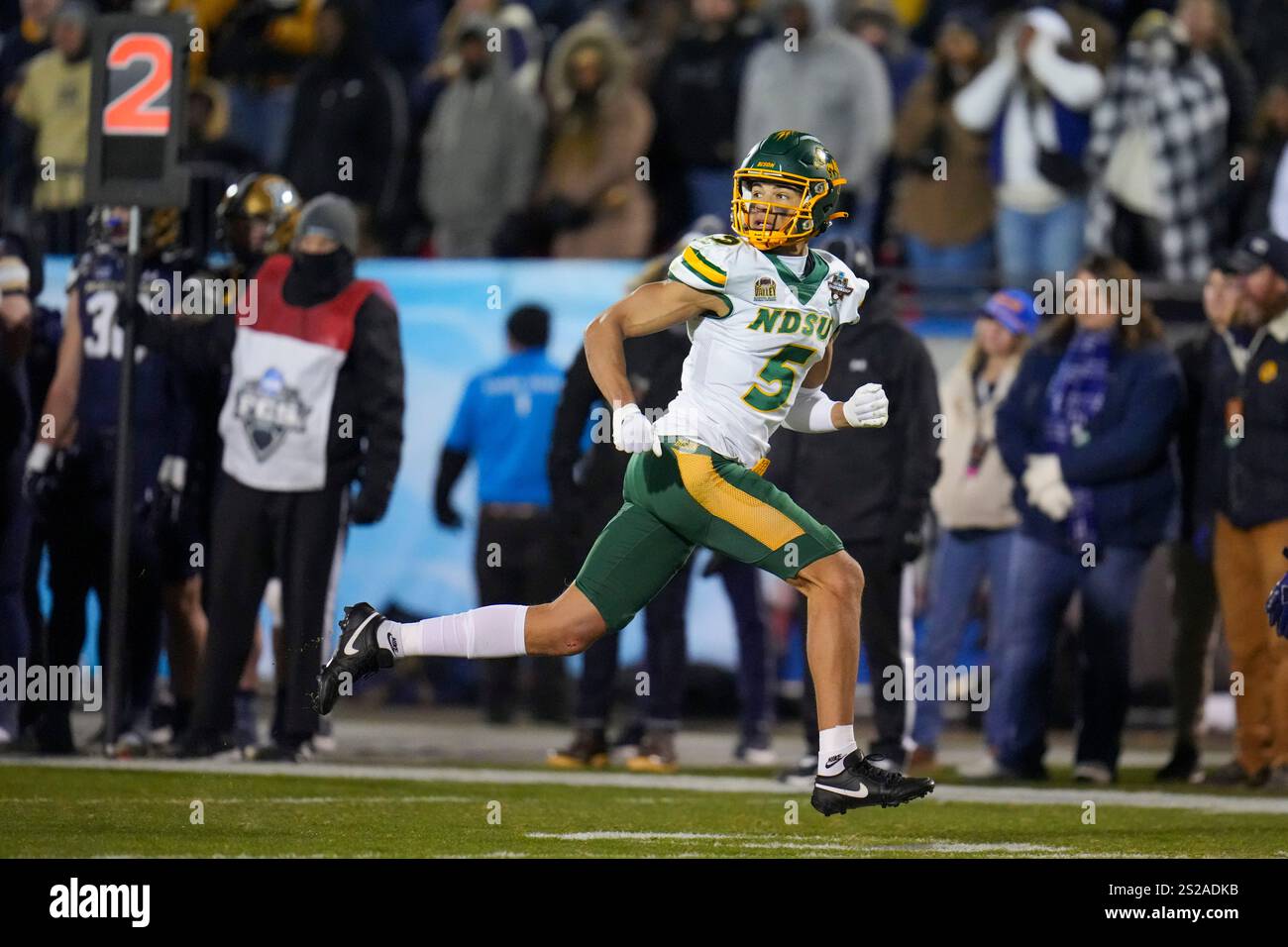 North Dakota State wide receiver Bryce Lance runs a route against ...