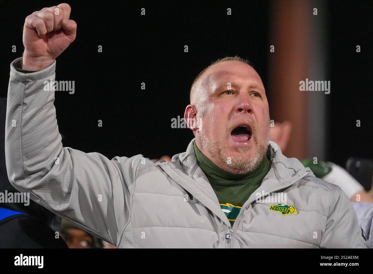North Dakota State head coach Tim Polasek reacts following the FCS ...