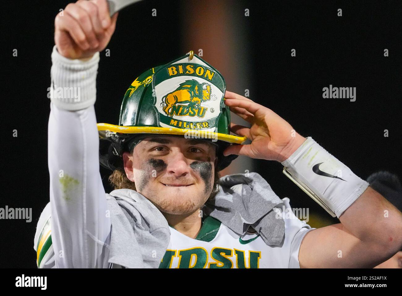 North Dakota State quarterback Cam Miller reacts following the FCS ...
