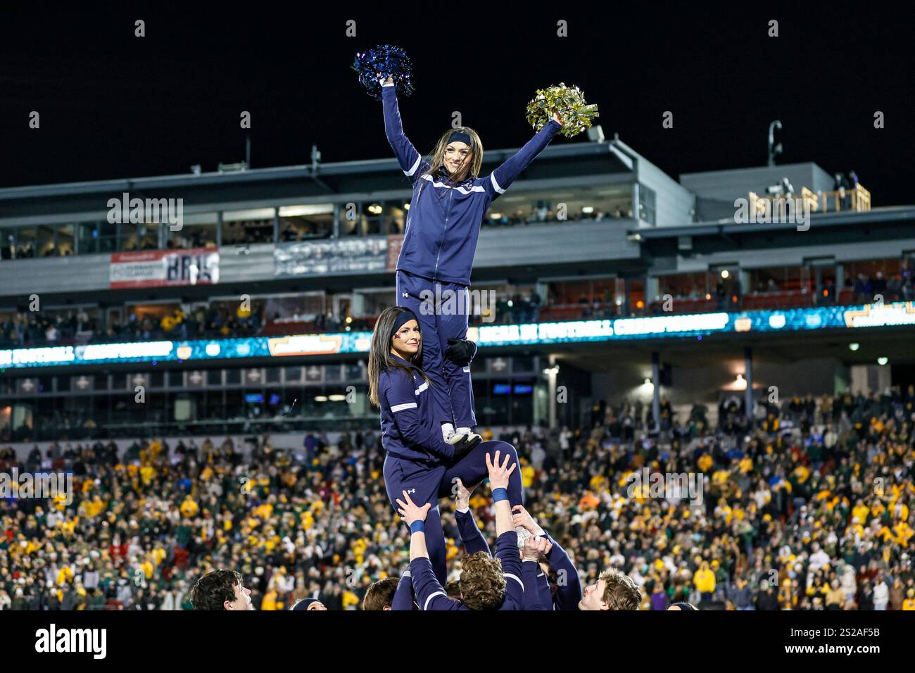 FRISCO, TX - JANUARY 06: The Montana State Bobcats cheerleaders perform ...