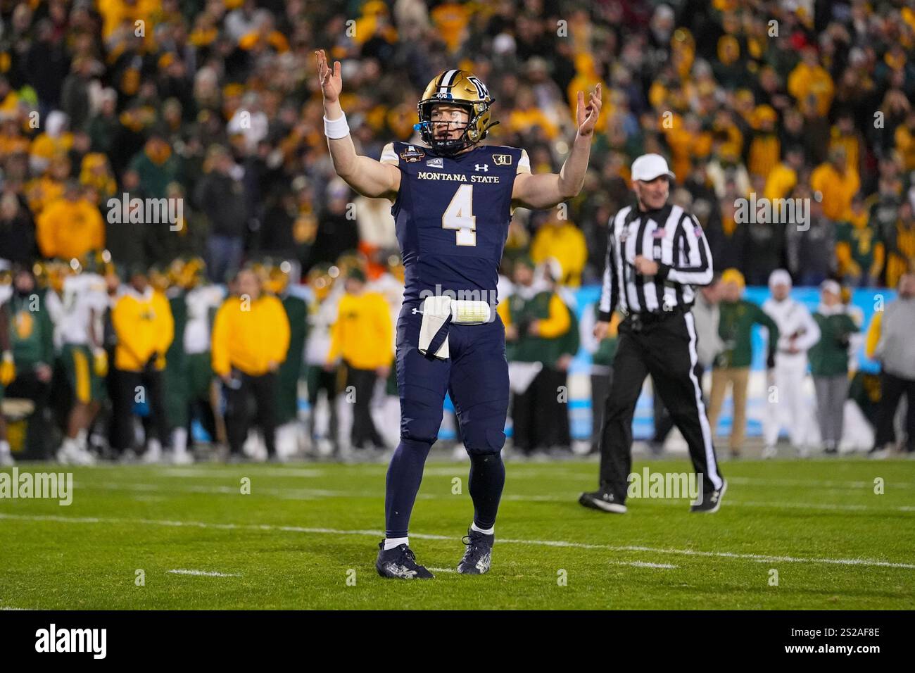 Montana State quarterback Tommy Mellott gestures after throwing a ...