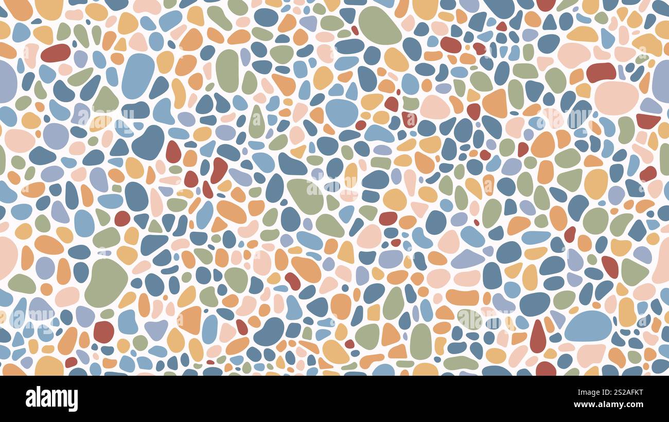 Pebble and gravel mosaic stone pattern background with rock texture ...