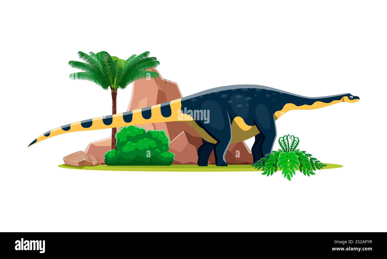 cartoon prehistoric magyarosaurus dinosaur character. Isolated vector ...