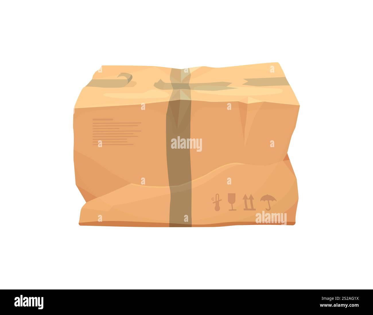 Crushed cardboard box Stock Vector Images - Alamy