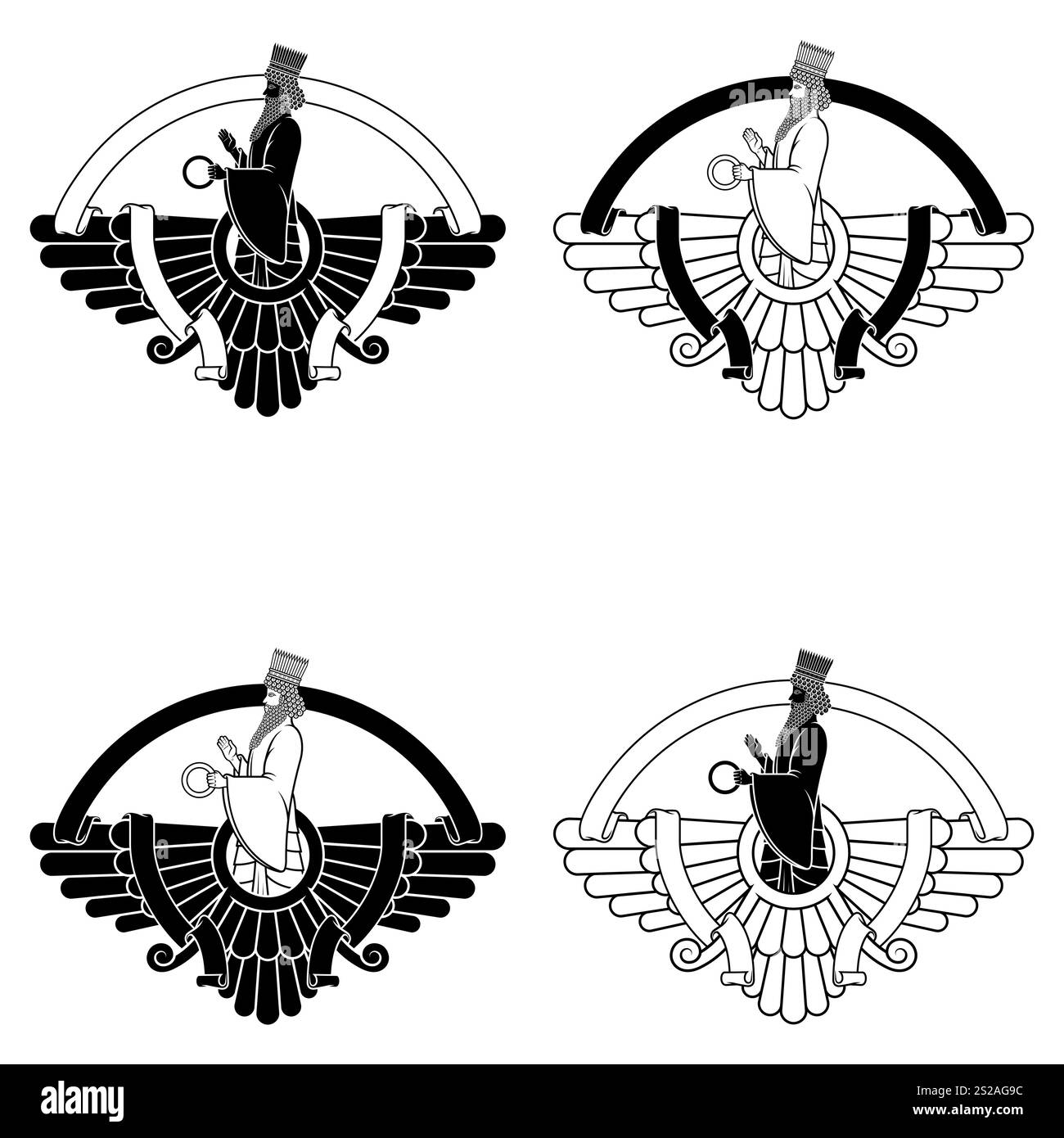 Vector design of Faravahar symbol, symbol of Zoroastrian religion ...