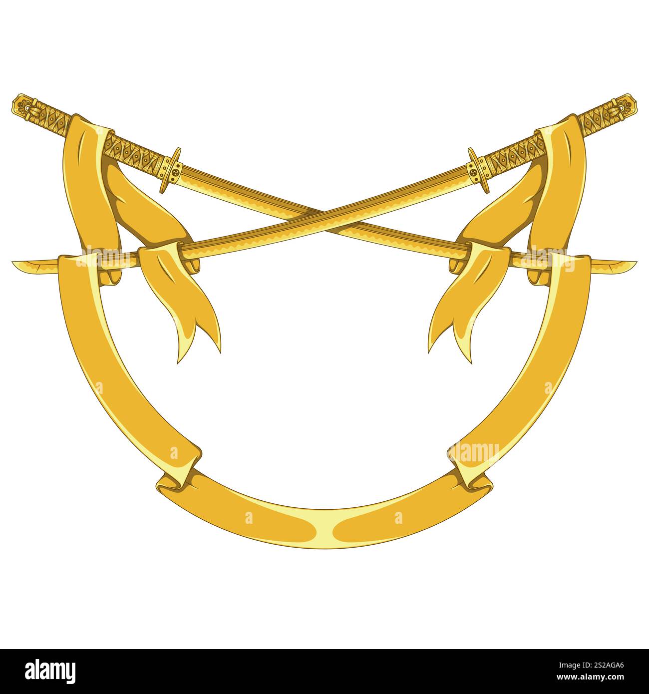 Samurai sword with ribbon, katana from ancient feudal Japan with ribbon ...