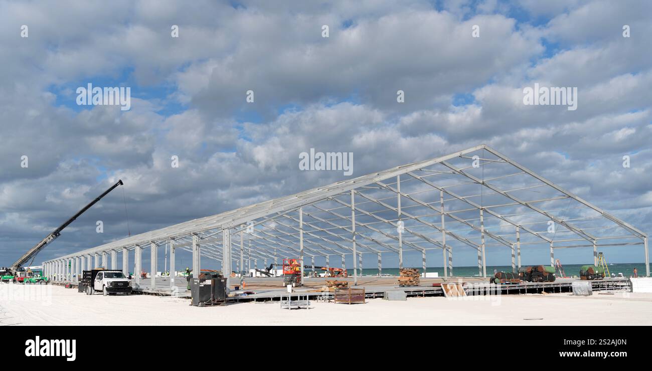 Miami, Florida, USA - November 16, 2024: Framework construction ...