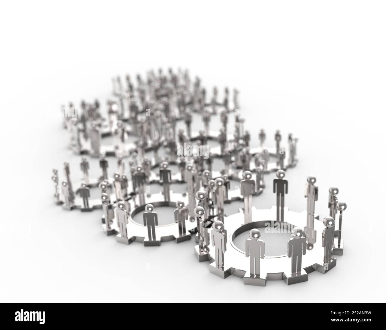 Model of 3d figures on connected cogs as industry concept Stock Photo ...