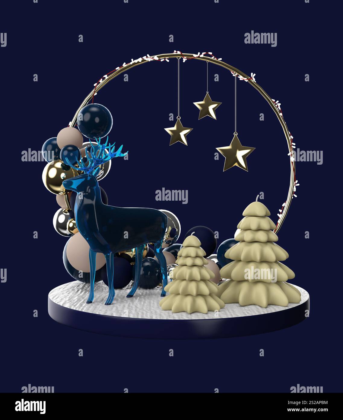 White christmas reindeer trees hi-res stock photography and images - Alamy