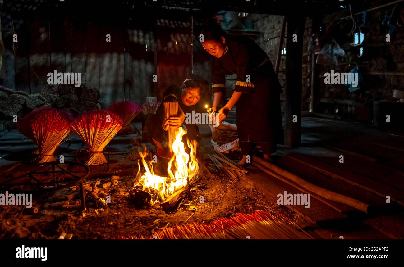 Traditional incense making village, Quang Yen district, Cao Bang ...