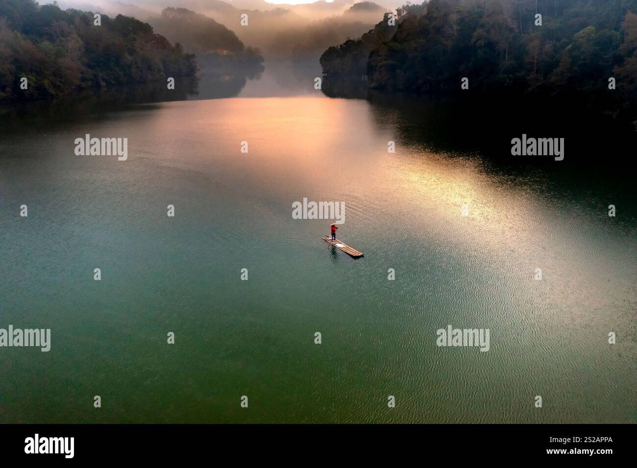 Sunrise on Ban Viet Lake in Cao Bang Province, Vietnam Stock Photo - Alamy