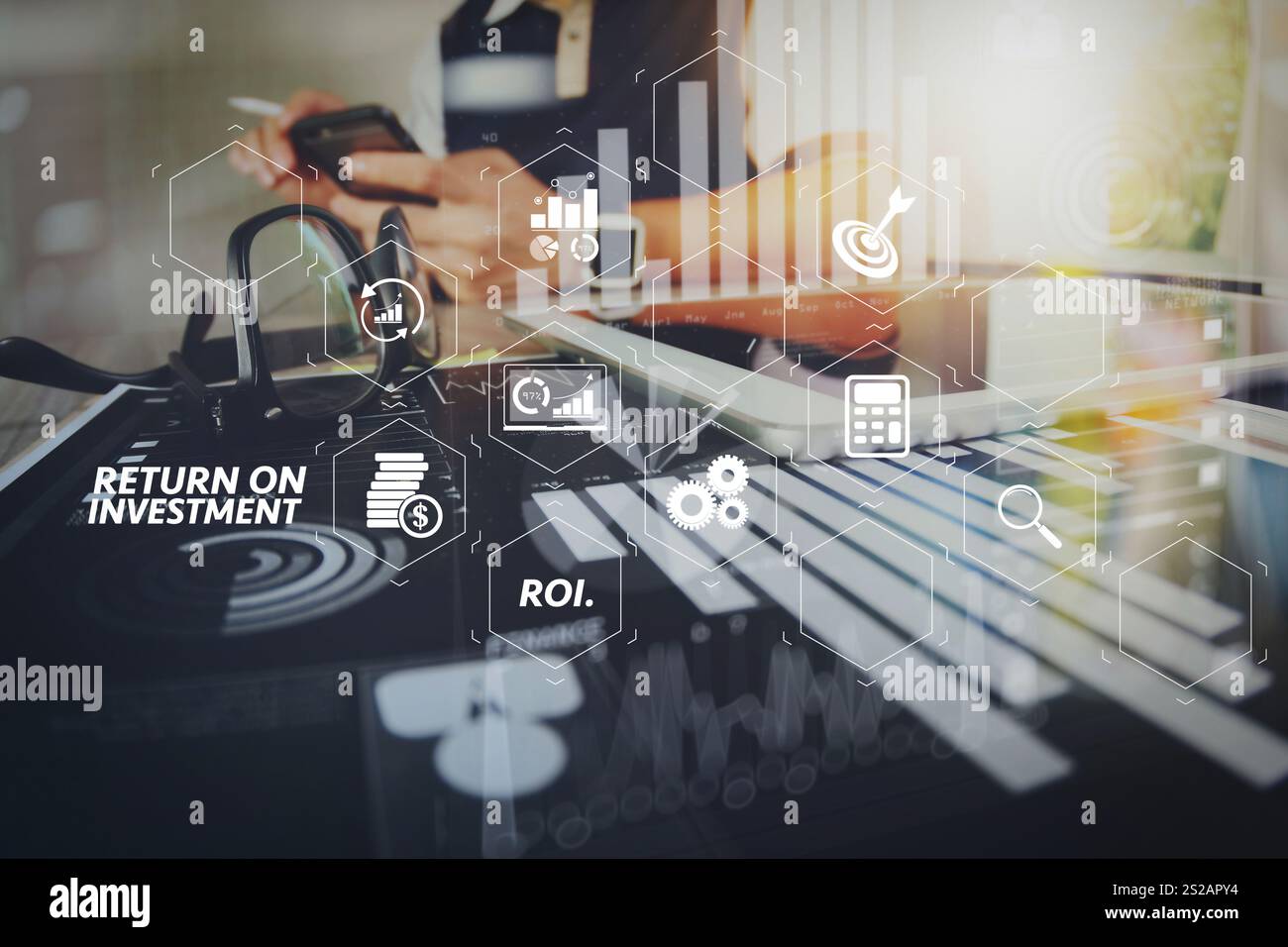 ROI Return on Investment indicator in virtual dashboard for improving ...