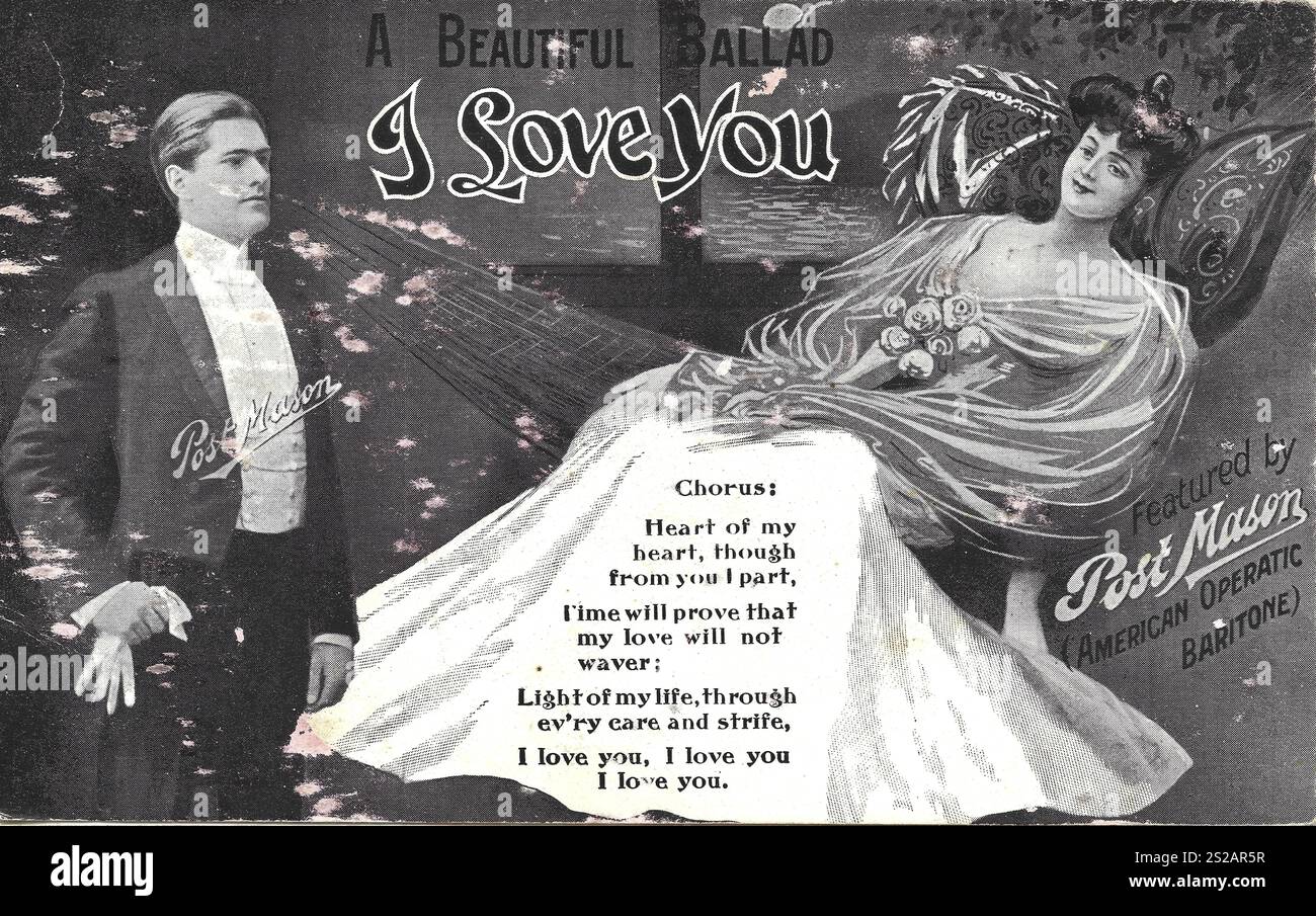 Post Mason- advertisement for Post Mason song early 1900s Stock Photo ...