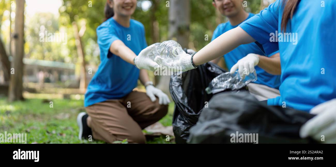Community cleanup event in urban park volunteering group nature ...
