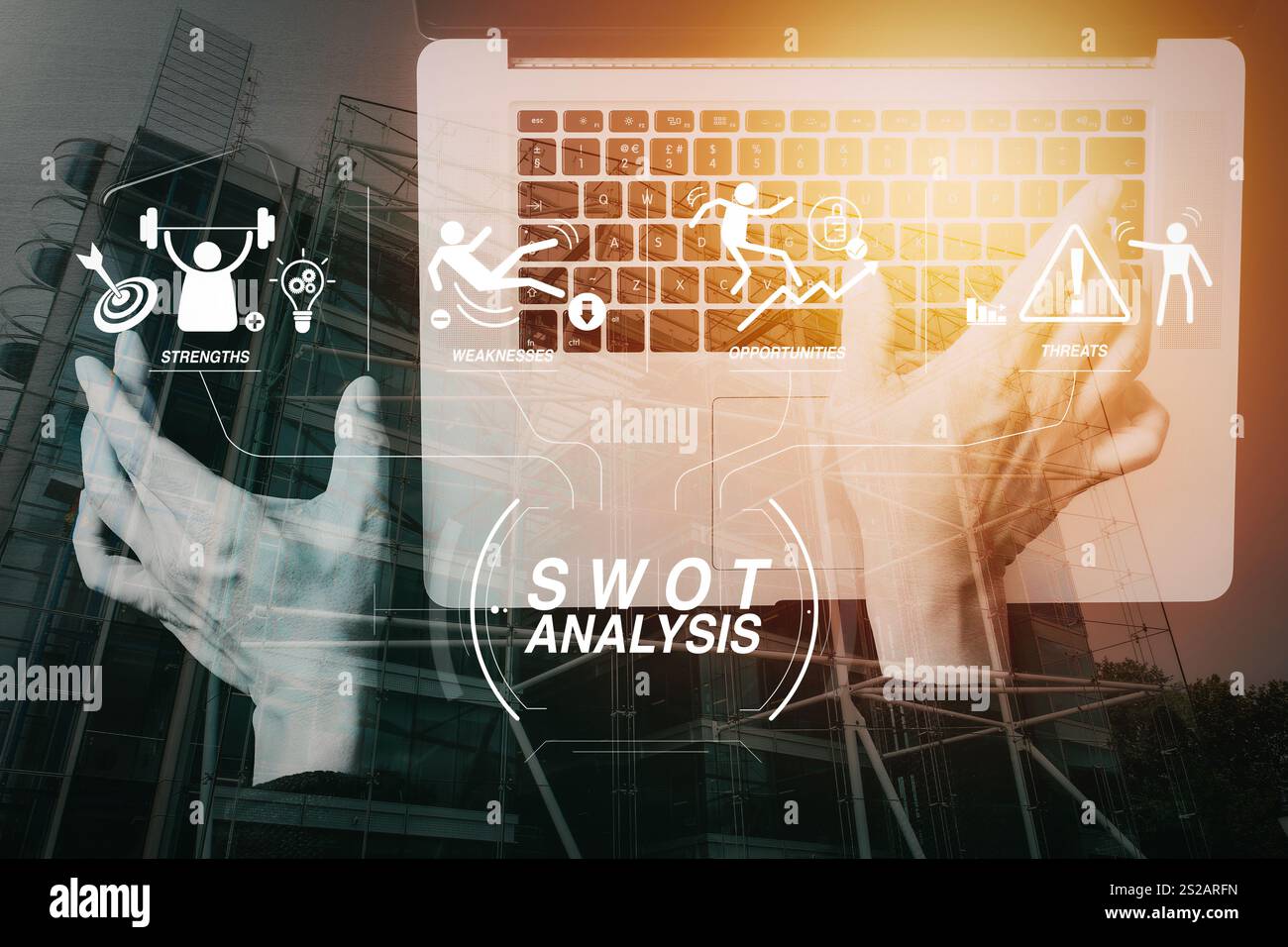 SWOT Analysis virtual diagram with Strengths, weaknesses, threats and ...