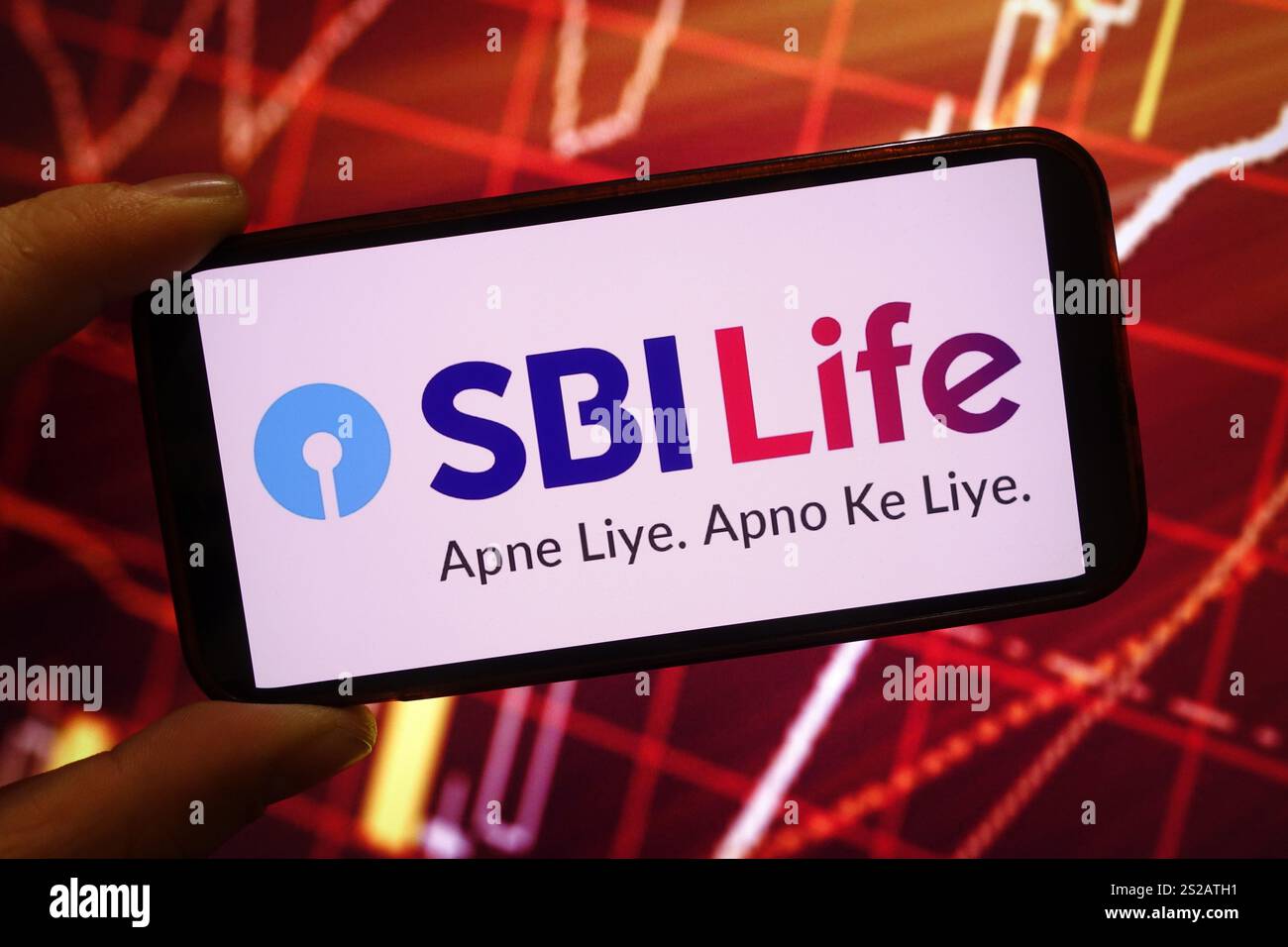 In this photo illustration, the SBI Life Insurance company logo is seen ...