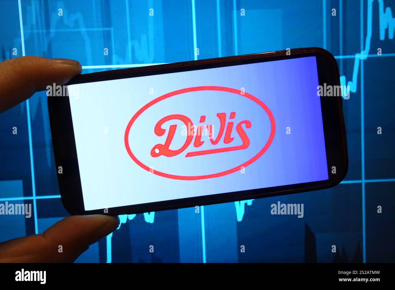 In this photo illustration, the Divis Laboratories company logo is seen ...