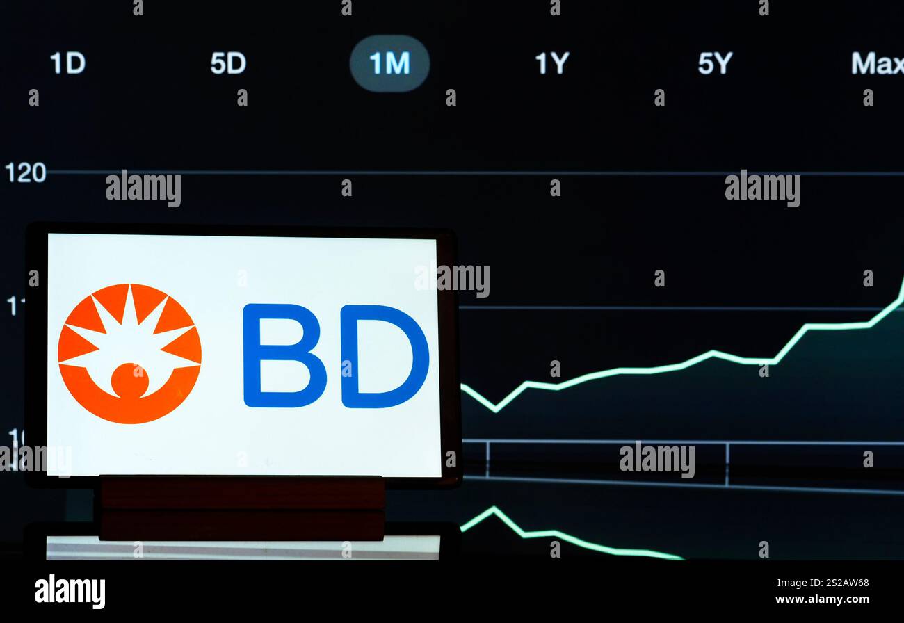 Germany. 06th Jan, 2025. In this photo illustration, a Becton, Dickinson and Company logo seen ...
