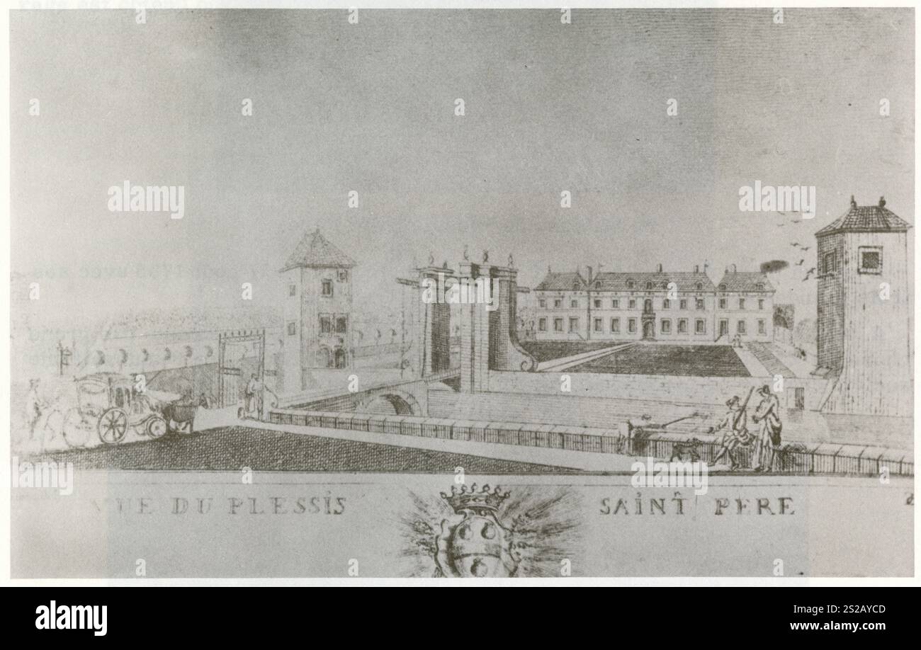 VUE GÉNÉRALE DU CHÂTEAU DE PLESSIS SAINT PÈRE. LA VILLE DU BOIS Stock ...