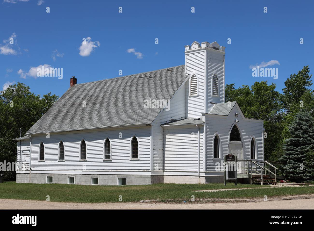 historic church building in summer under deep blue skies Stock Photo ...