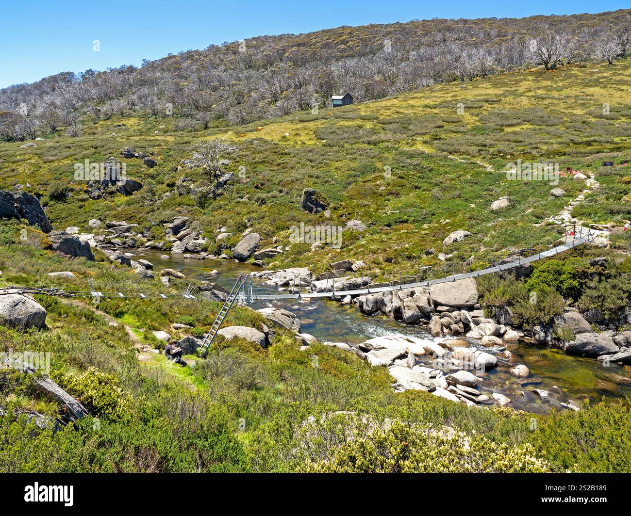 Illawong Bridge over the Snowy River in Kosciuszko National Park Stock ...