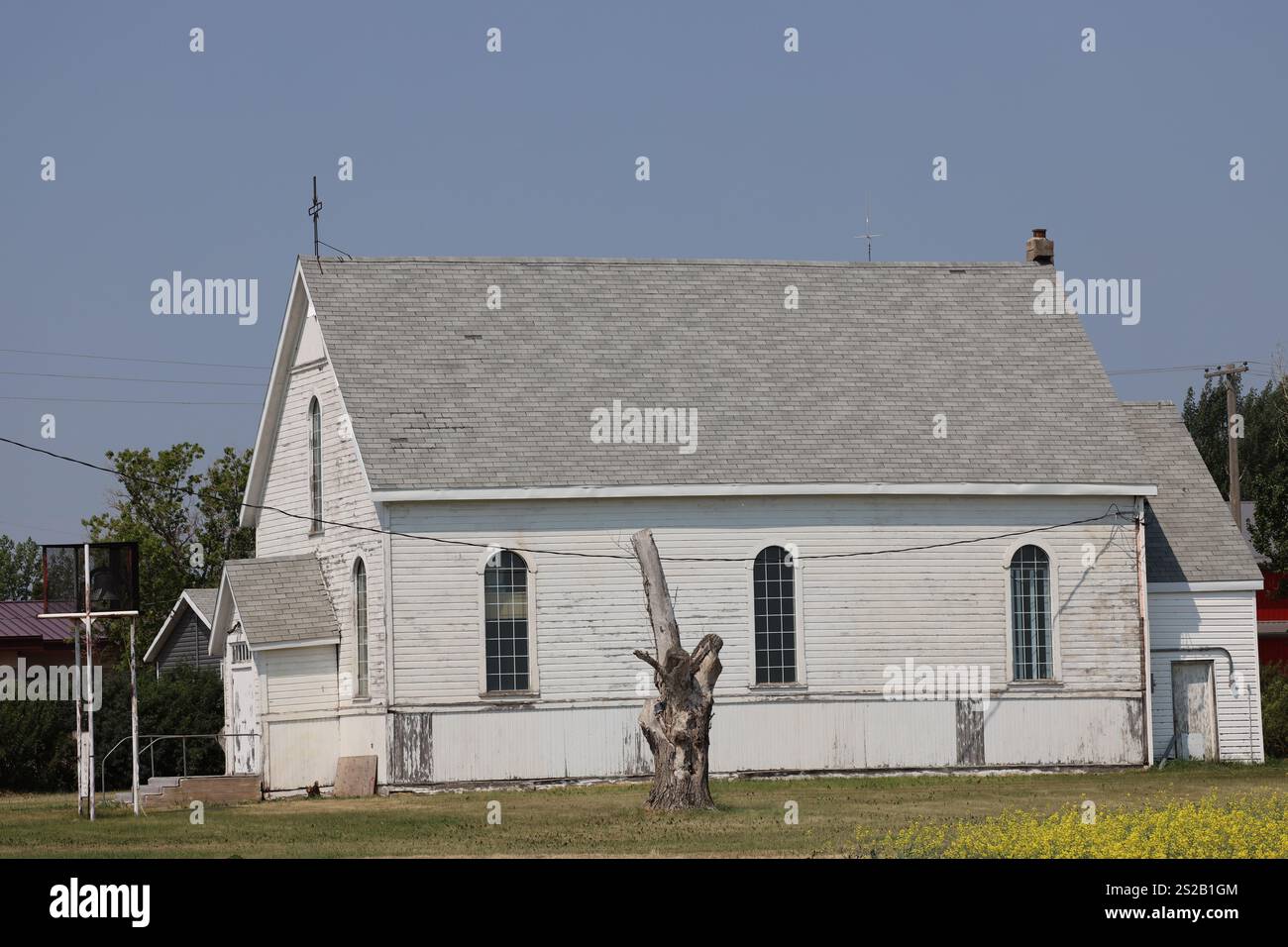 rustic neglected wooden church in disrepair Stock Photo - Alamy