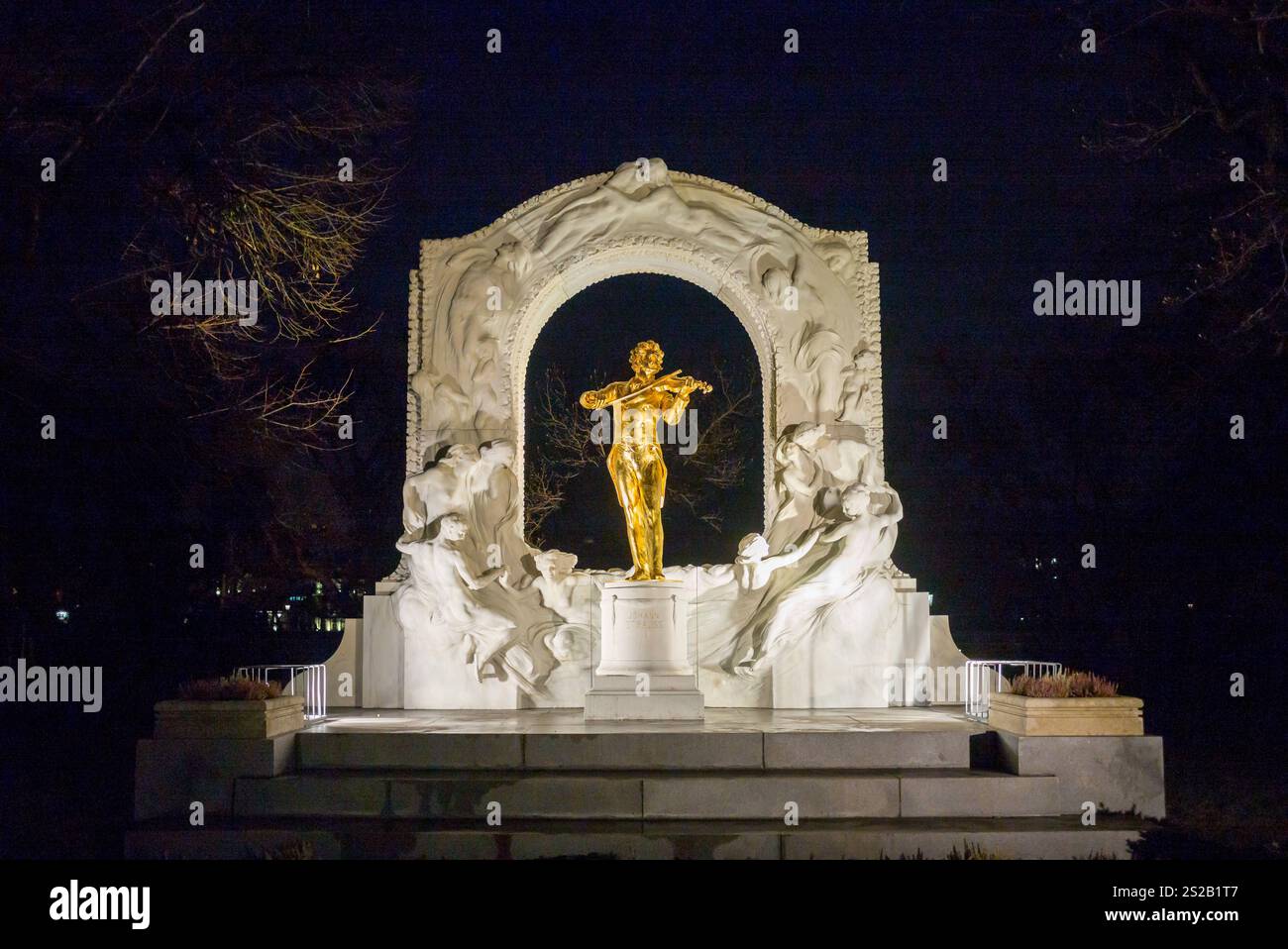 monument of johann strauss, austrian composer and musician in the park ...