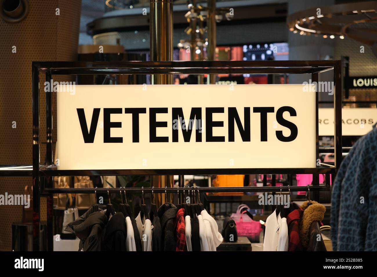 Vetements brand logo store sign Stock Photo - Alamy