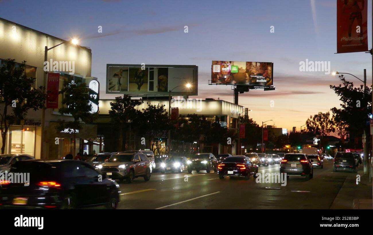 Los Angeles, California, USA 6th January 2025 Sunset and Traffic on ...