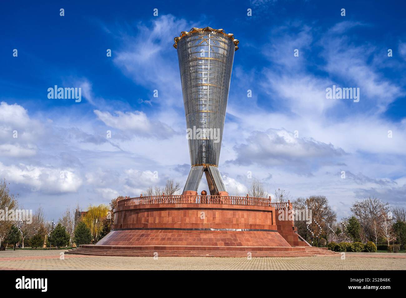 A monument of a traditional Kazakh house hearth in the Independence ...