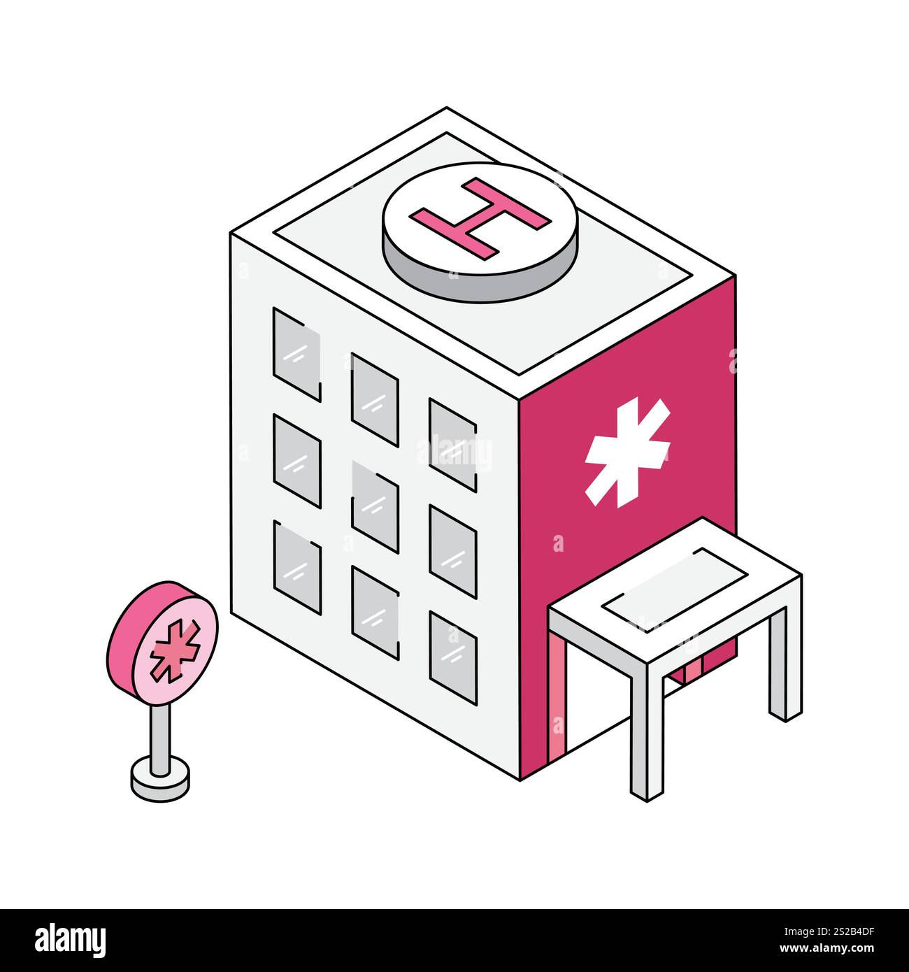 Isometric hospital icon representing healthcare facilities Stock Vector ...